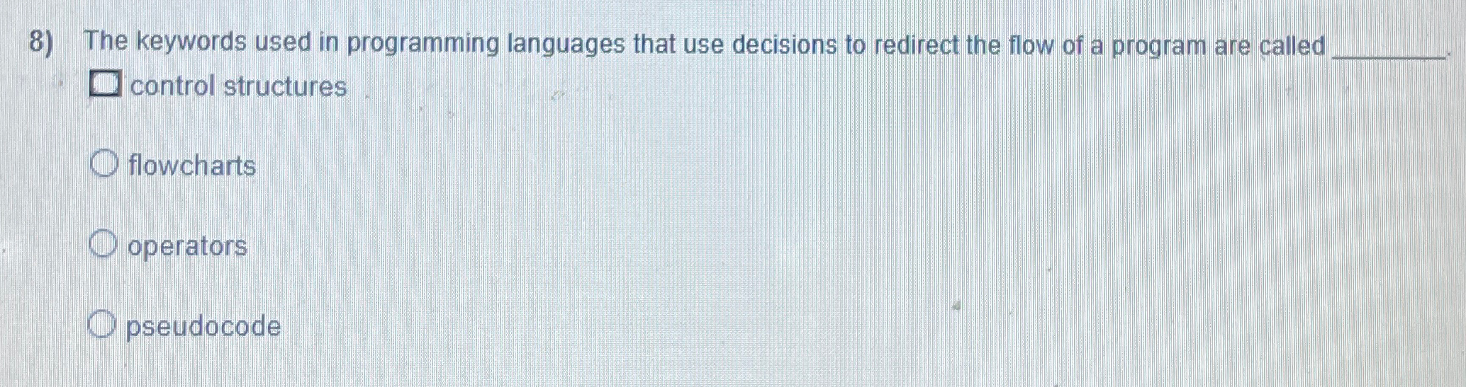 Solved The keywords used in programming languages that use | Chegg.com