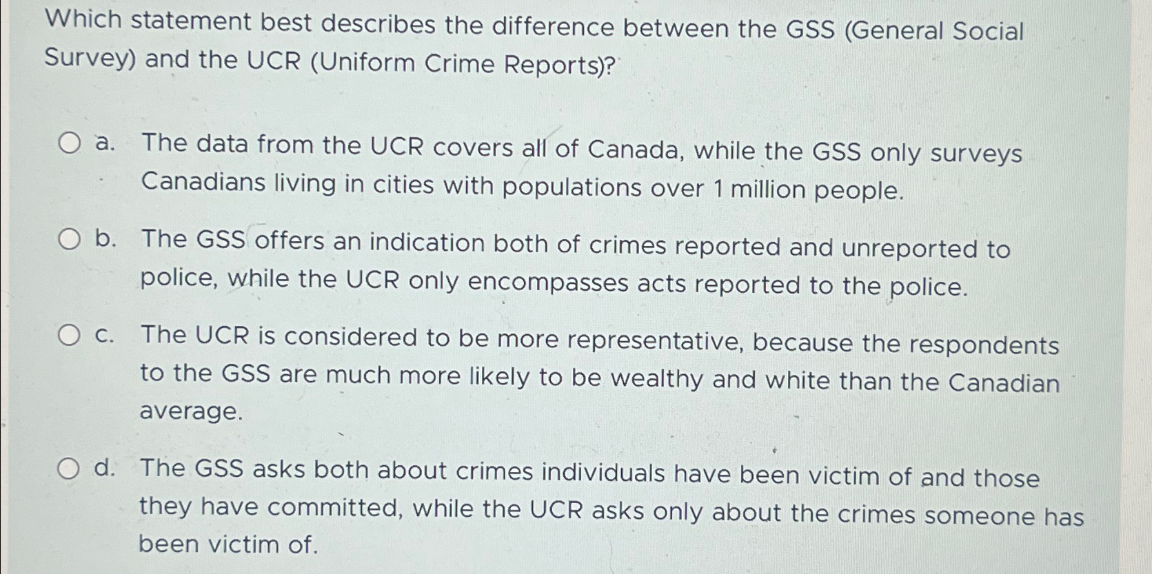 Solved Which statement best describes the difference between | Chegg.com