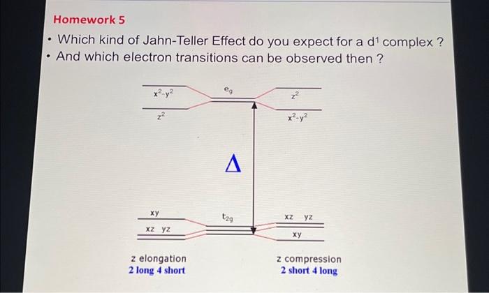 Solved Homework 5 Which kind of Jahn-Teller Effect do you | Chegg.com