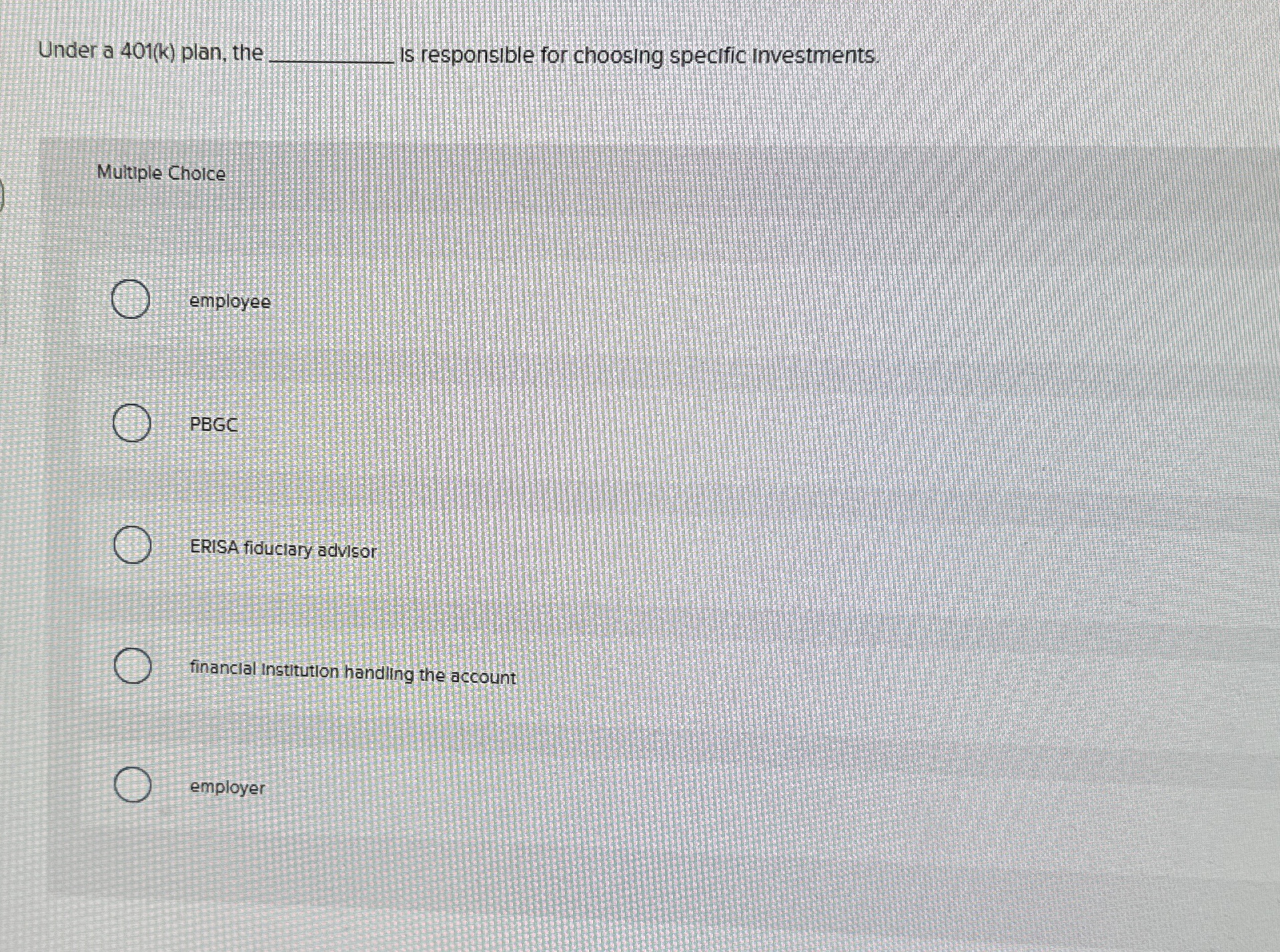 Solved Is responsible for choosing specific | Chegg.com