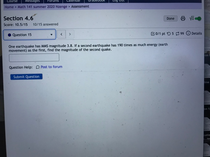 Solved nod! Course Messages Home > Math 141 summer 2020 | Chegg.com