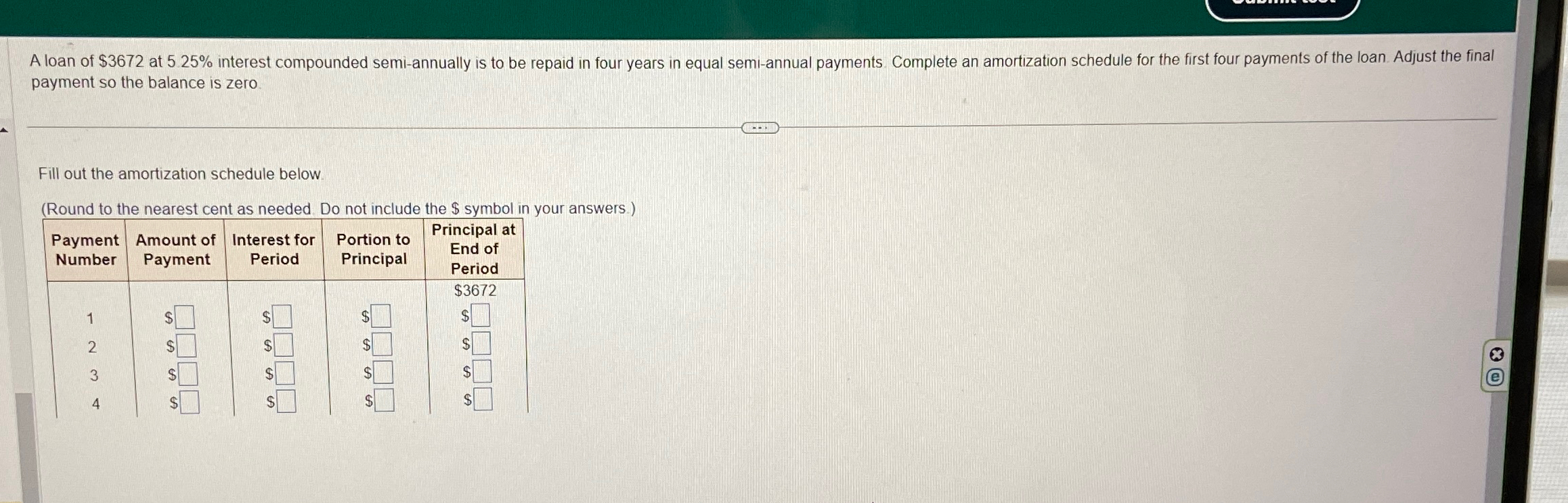 payment so the balance is zero.Fill out the | Chegg.com