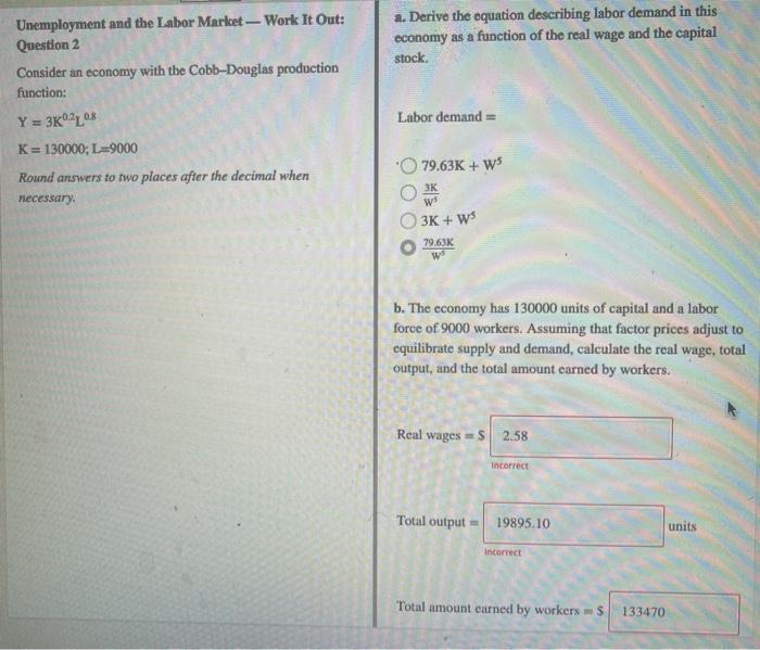 Solved a. Derive the equation describing labor demand in | Chegg.com