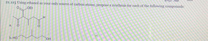 21.115 Using ethanol as your only source of carbon | Chegg.com