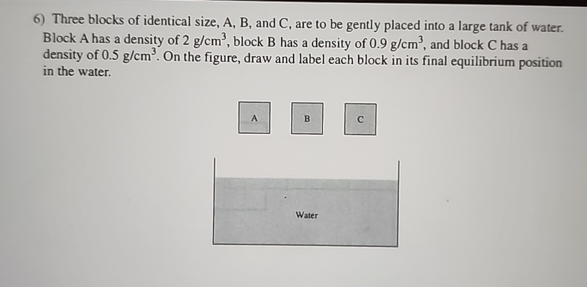 Solved Three blocks of identical size, A, ﻿B, ﻿and C, ﻿are | Chegg.com