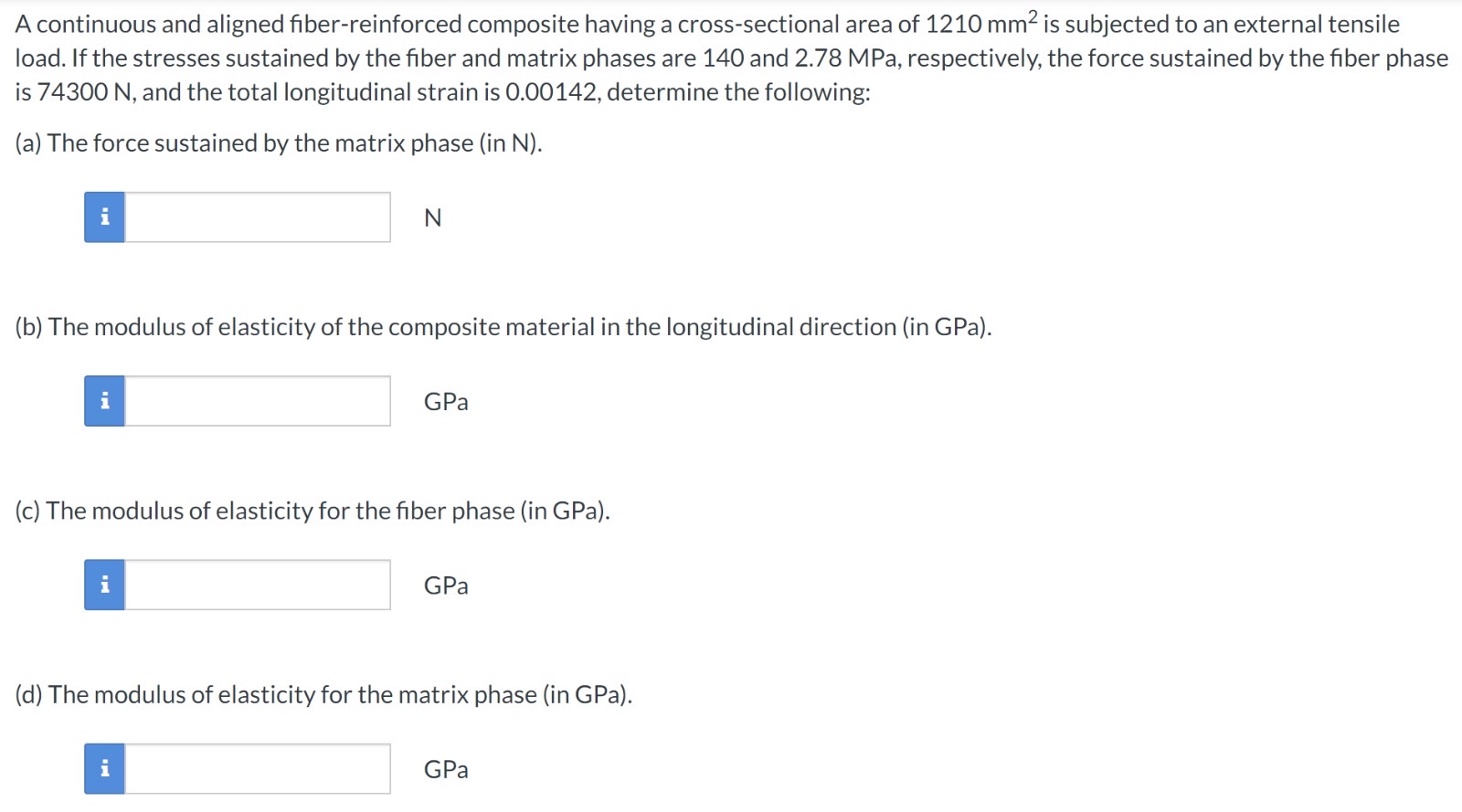 Solved A continuous and aligned fiber-reinforced composite | Chegg.com