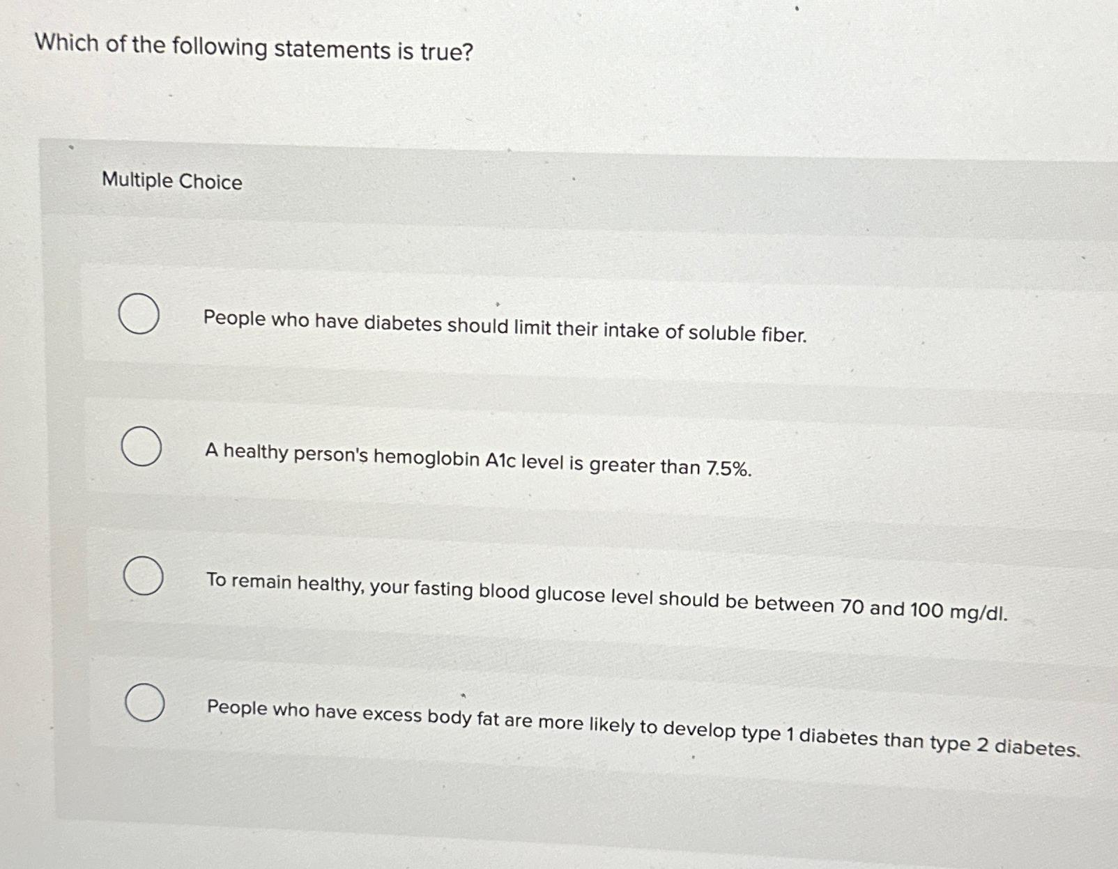 Solved Which of the following statements is true?Multiple | Chegg.com