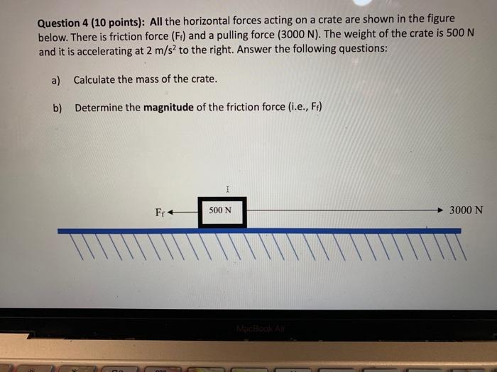 Solved Question 4 (10 points): All the horizontal forces | Chegg.com