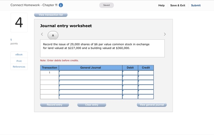 Solved Connect Homework - Chapter 11 Saved Help Save & Exit | Chegg.com