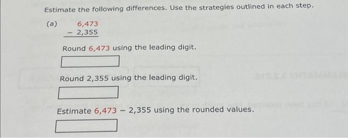 Solved Estimate the following differences. Use the | Chegg.com