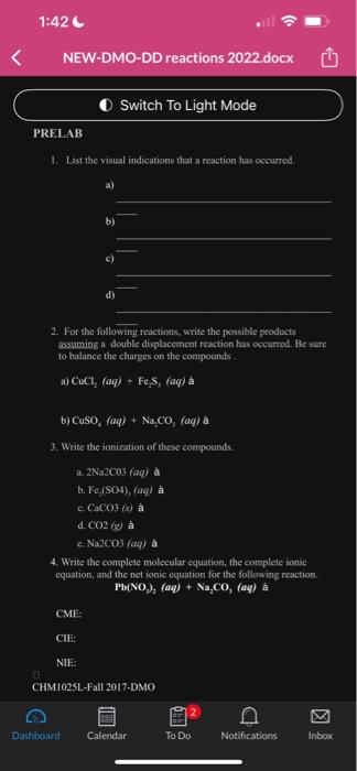 Solved 1:426 NEW-DMO-DD reactions 2022.docx Switch To Light | Chegg.com