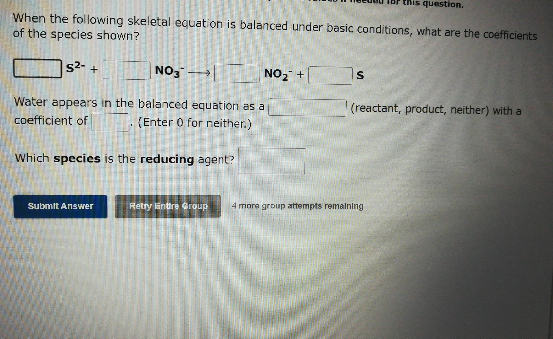 Solved When the following skeletal equation is balanced | Chegg.com