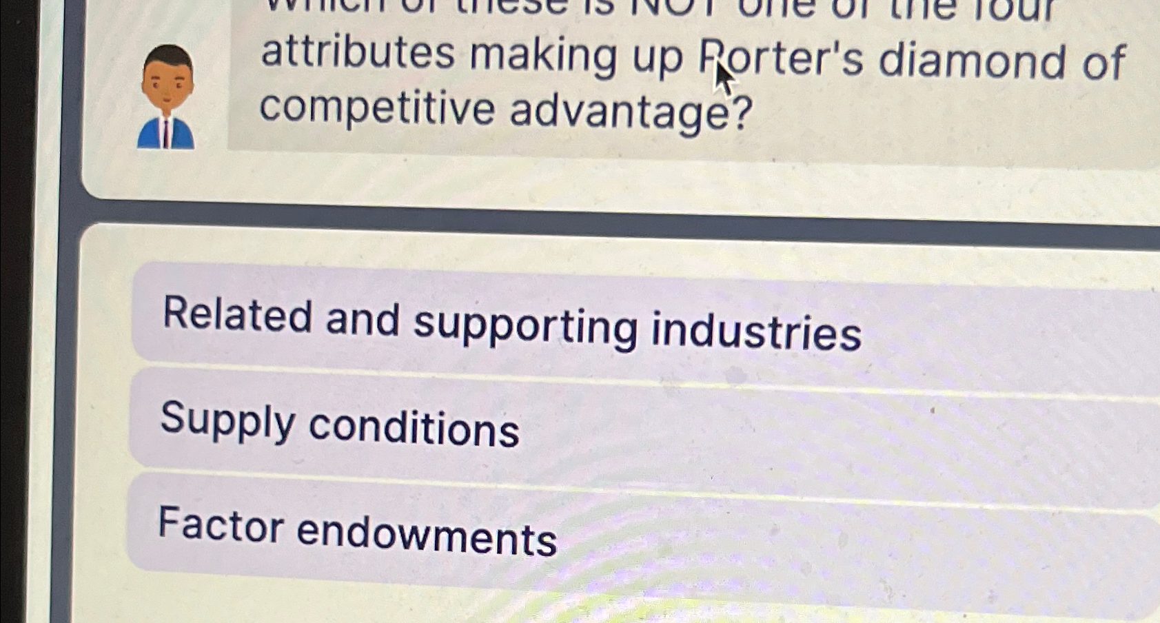 Solved attributes making up Rorter's diamond of competitive | Chegg.com
