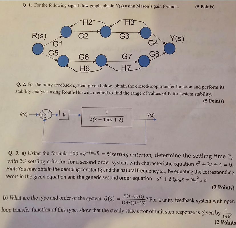 Q. 1. ﻿For the following signal flow graph, obtain | Chegg.com