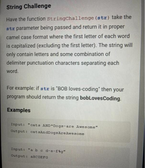 Solved String Challenge Have the function StringChallenge | Chegg.com