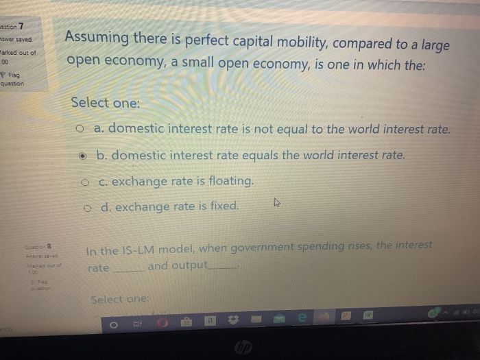 Solved estion 7 mswer saved Marked out of Assuming there is | Chegg.com