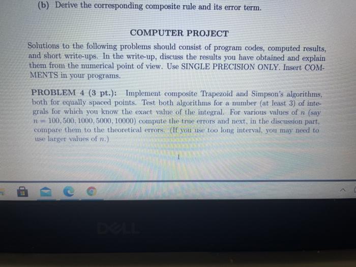 Solved PROBLEM 4 (3 pt.): Implement composite Trapezoid and | Chegg.com