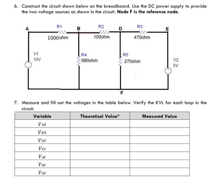 Solved solve for the theoretical values in #7 using the | Chegg.com
