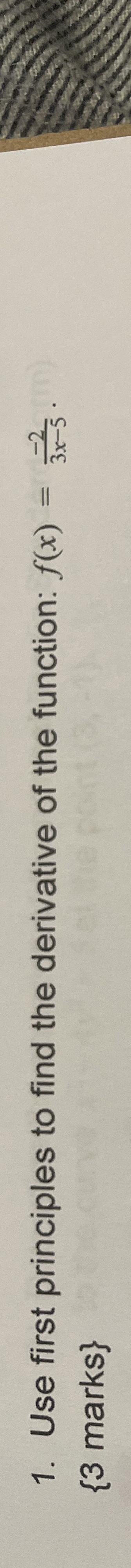 Solved Use first principles to find the derivative of the | Chegg.com