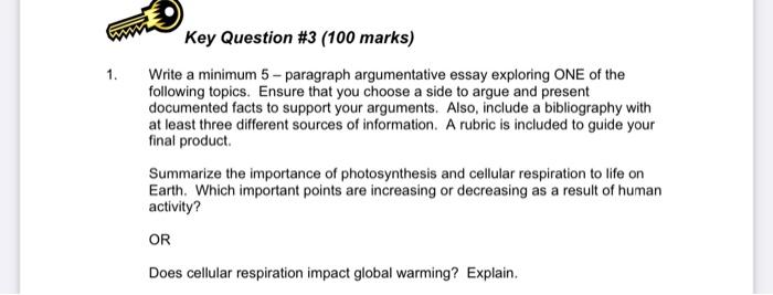Solved Write a minimum 5 - paragraph argumentative essay | Chegg.com