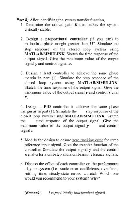System Identification and Controller Design | Chegg.com