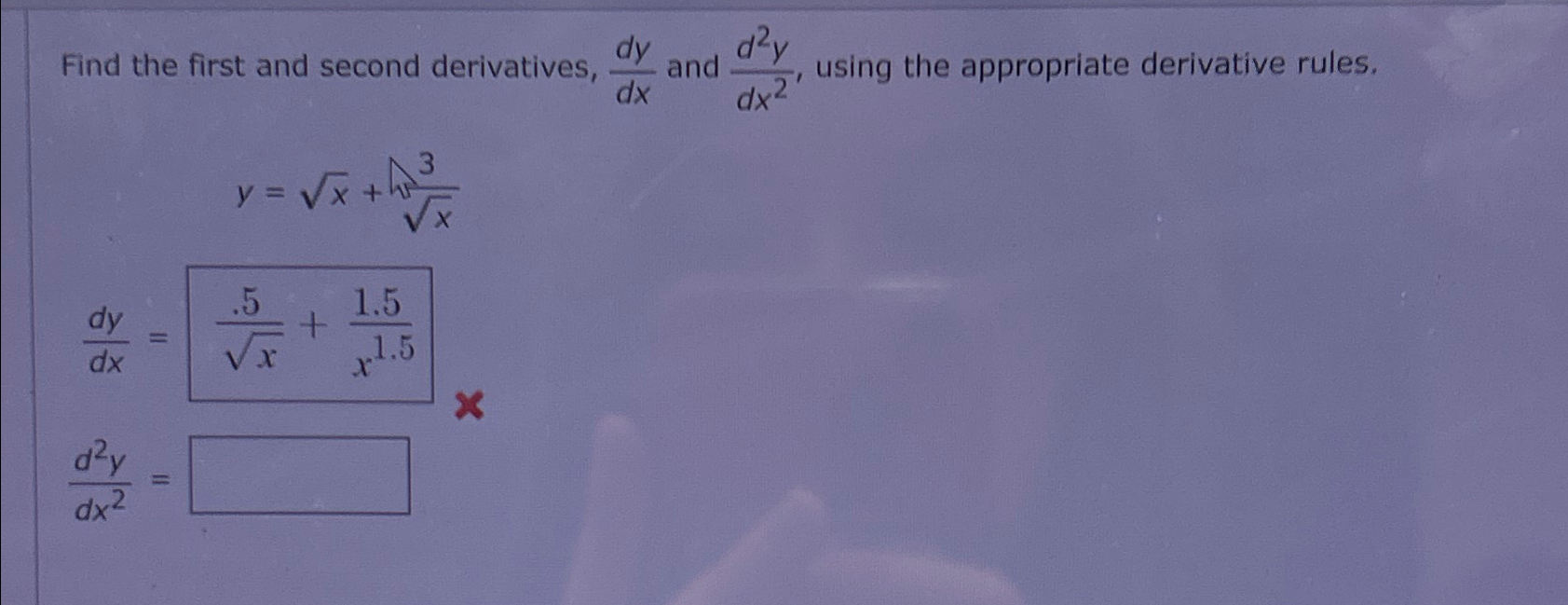 Solved Find the first and second derivatives, dydx ﻿and | Chegg.com
