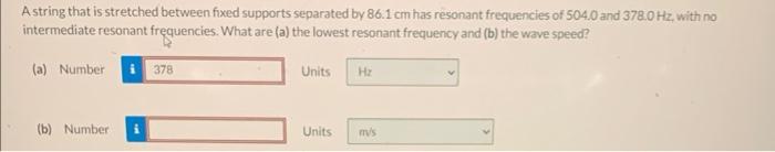 Solved A string that is stretched between fixed supports | Chegg.com