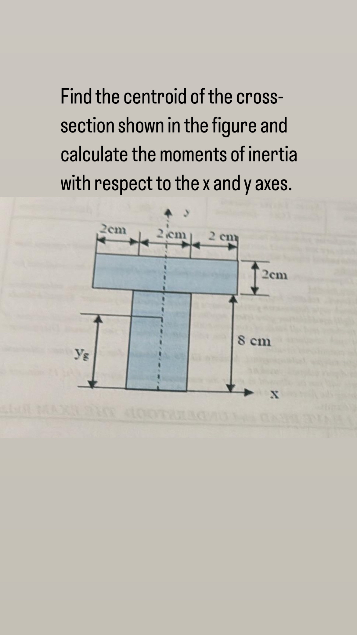 Solved Find the centroid of the crosssection shown in the | Chegg.com
