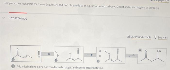 Solved Complete the mechanism for the conjugate 1,4-addition | Chegg.com