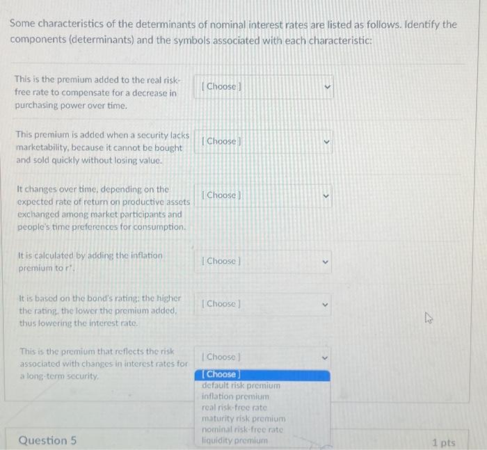 Solved Some characteristics of the determinants of nominal | Chegg.com