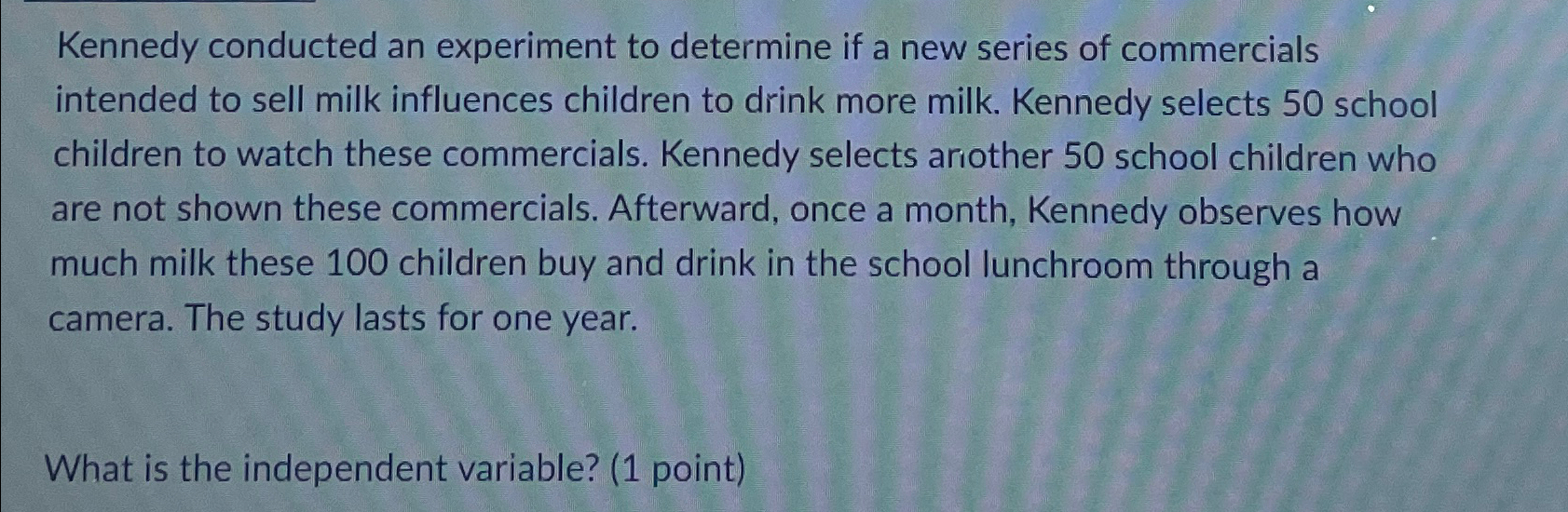 Solved Kennedy conducted an experiment to determine if a new | Chegg.com