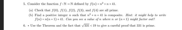 Solved 5. Consider the function : N- N defined by f(n) = n2 | Chegg.com