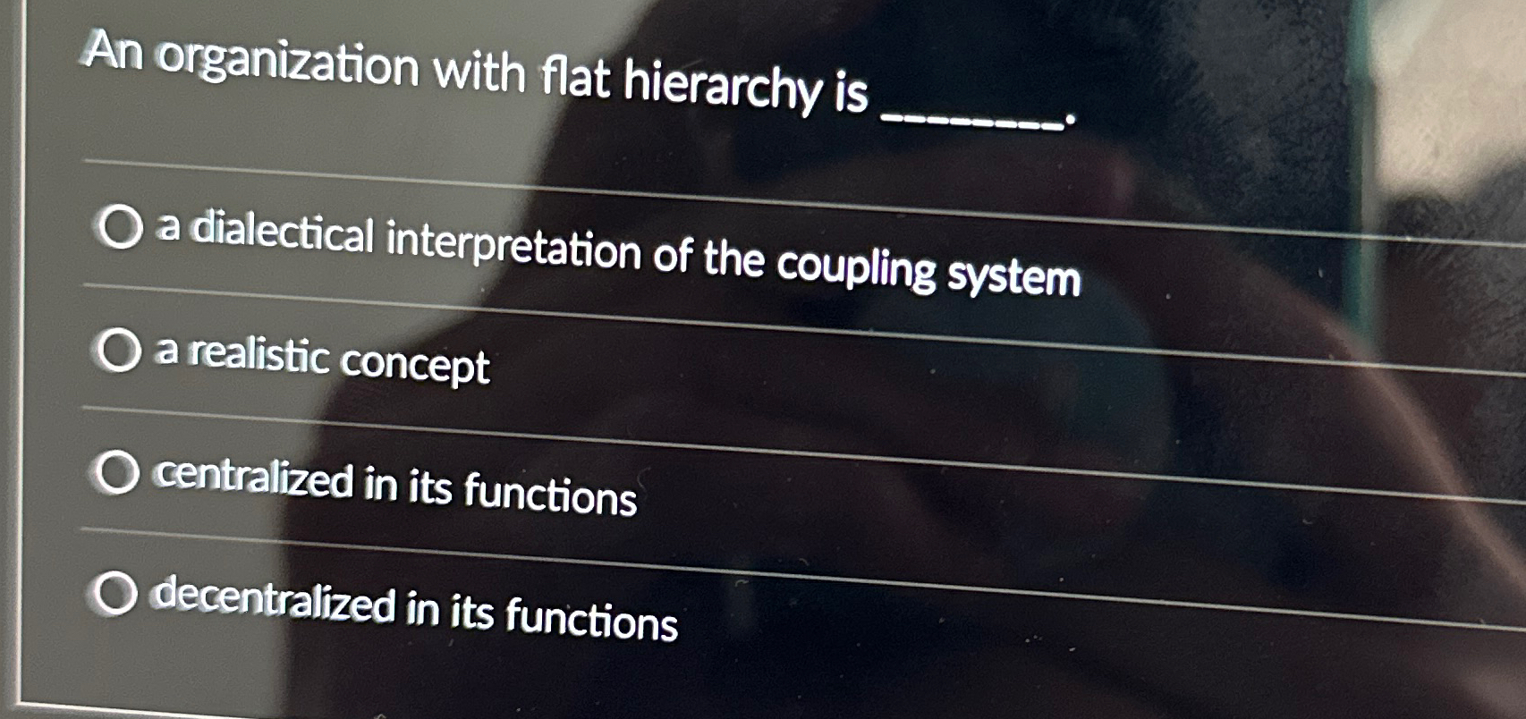 Solved An organization with flat hierarchy is q,a | Chegg.com