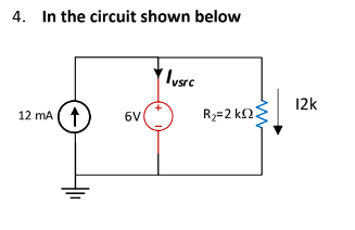 Solved in the circuit shown belowa) ﻿find the current I2kb) | Chegg.com