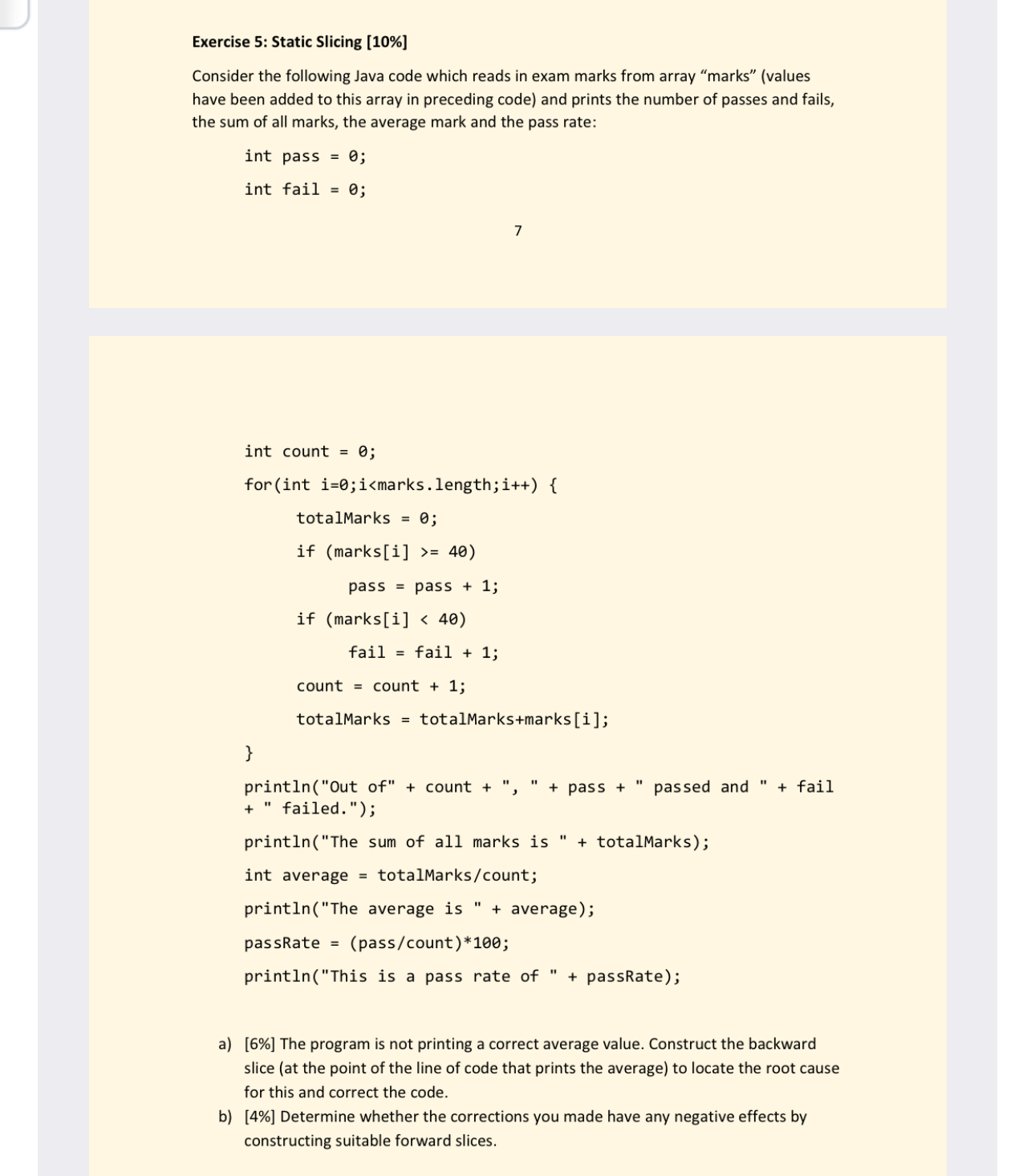 Solved Exercise 5: Static Slicing [10%]Consider the | Chegg.com