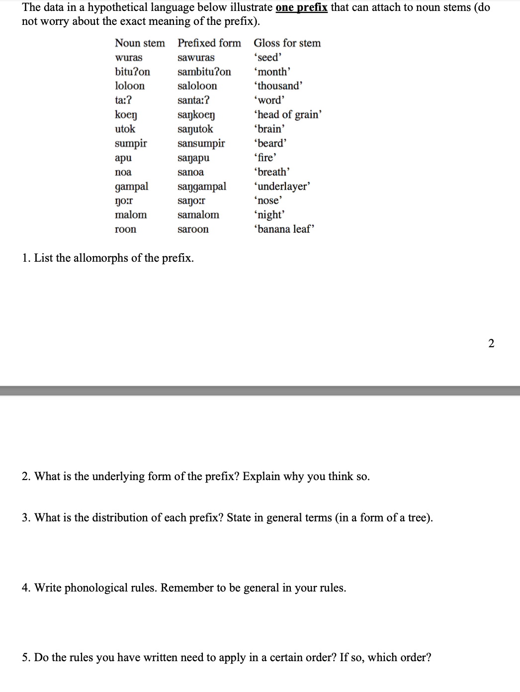 The data in a hypothetical language below illustrate | Chegg.com