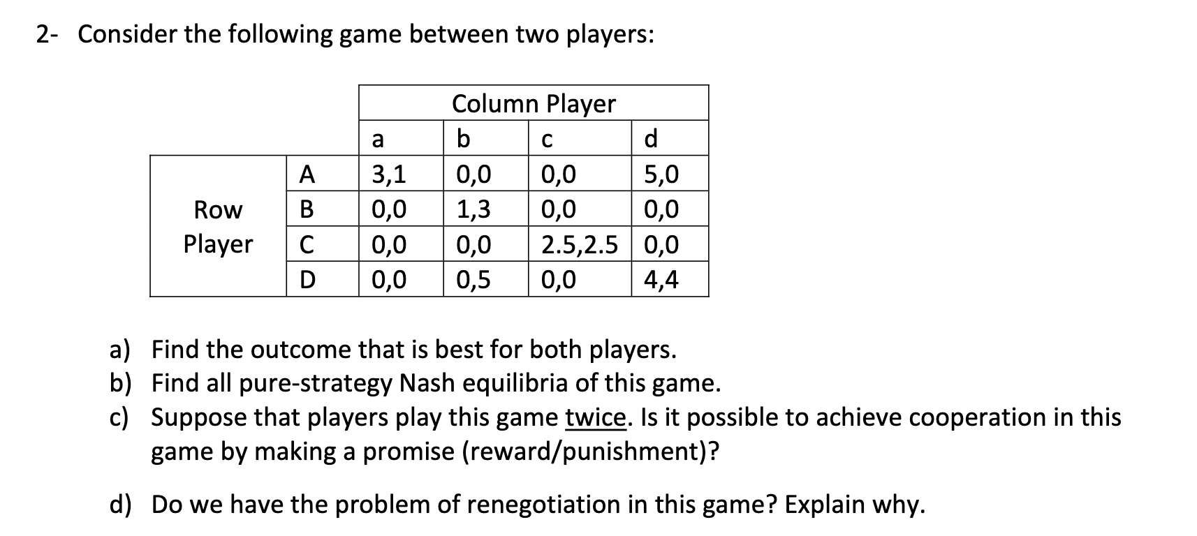 Solved please wtite in pen, thanks :) ﻿2- ﻿Consider the | Chegg.com