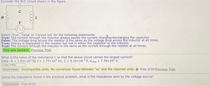 Solved Consider the RLC circuit shown in the figure. Select | Chegg.com
