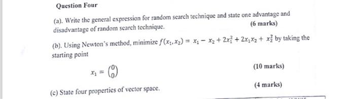 Solved (a). Write the general expression for random search | Chegg.com