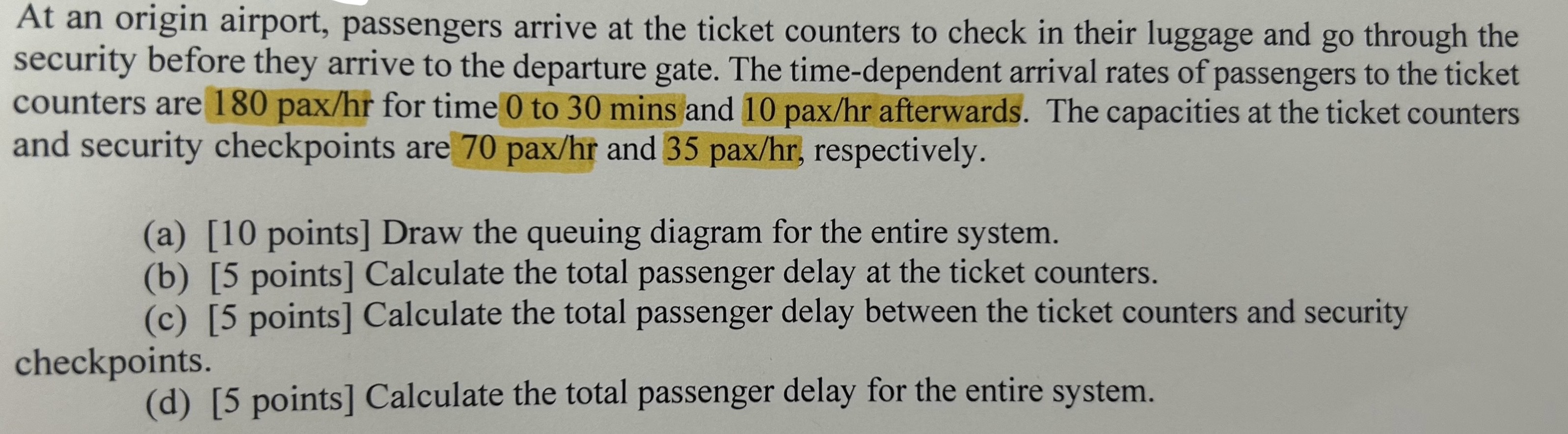 Solved Transportation Engineering: At an origin airport, | Chegg.com