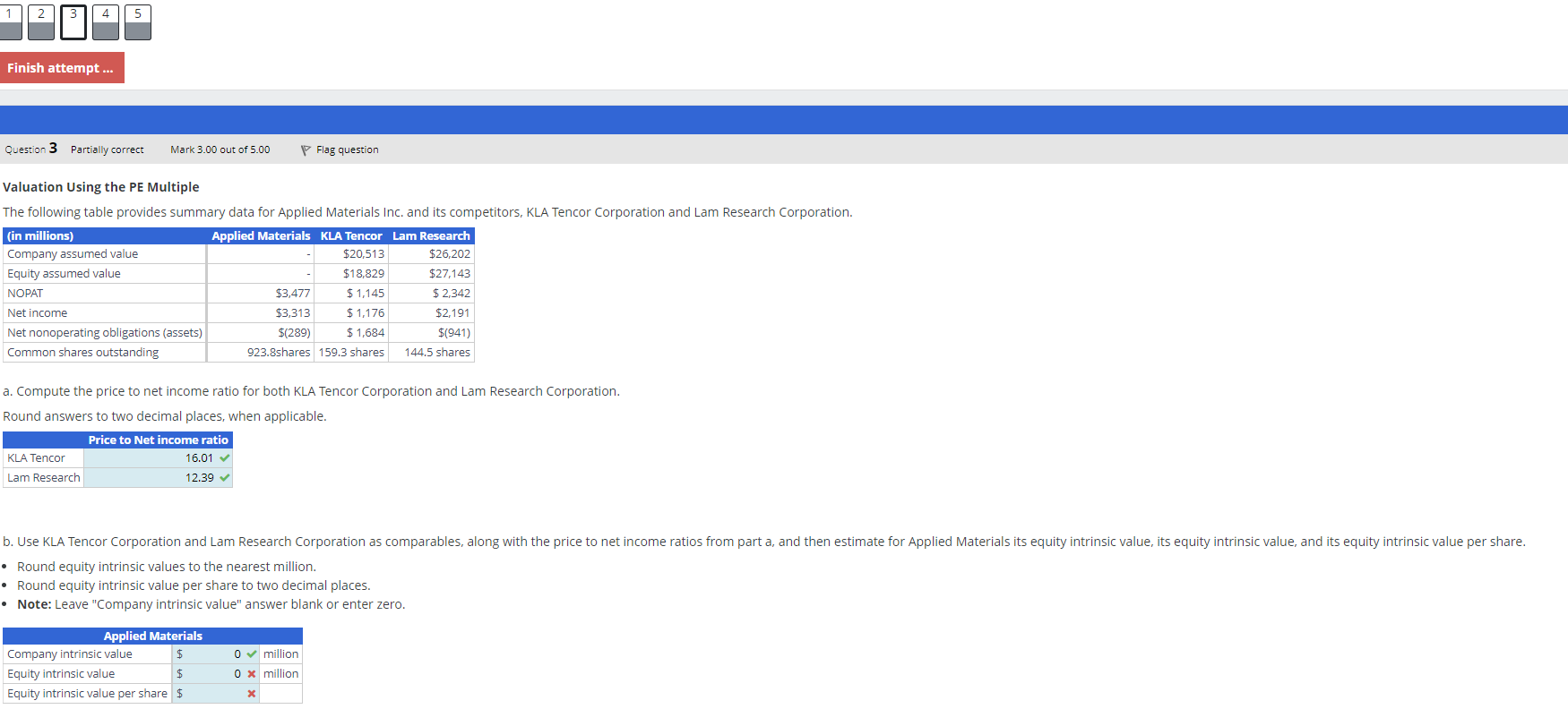 Solved b. ﻿Use KLA Tencor Corporation and Lam Research | Chegg.com