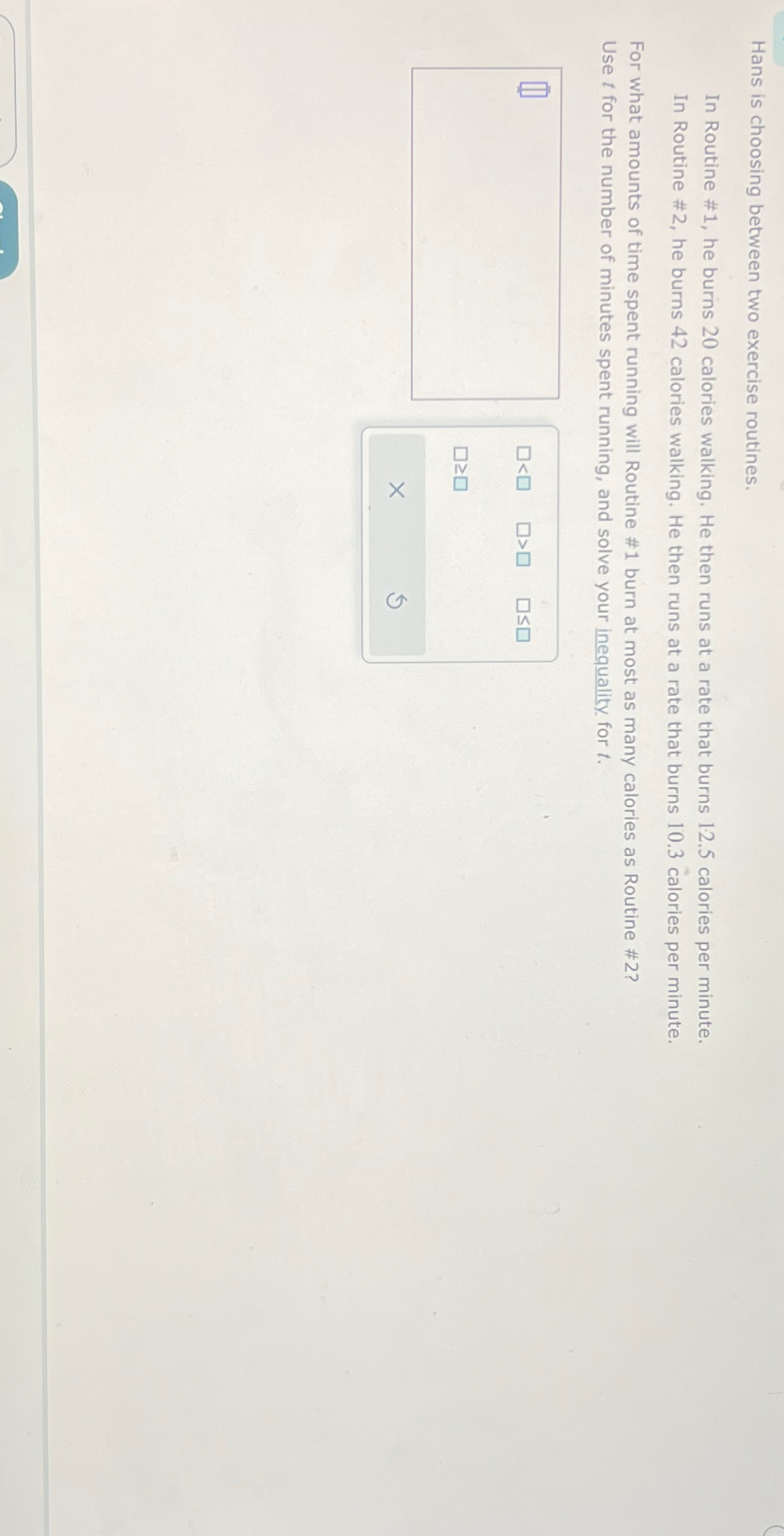 Solved Hans is choosing between two exercise routines.In | Chegg.com