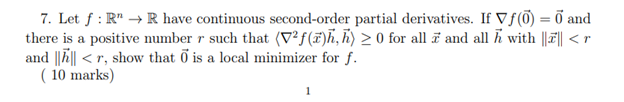 Solved Let f : Rn -> ﻿R have continuous second-order partial | Chegg.com