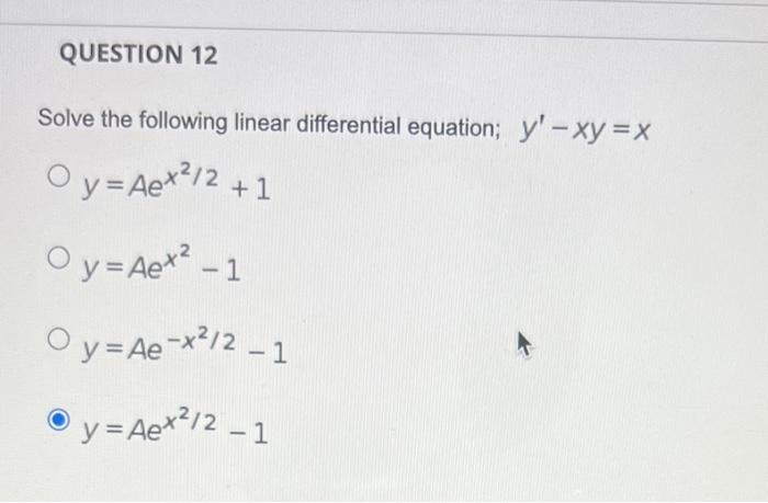 Solved Solve the following linear differential equation; | Chegg.com