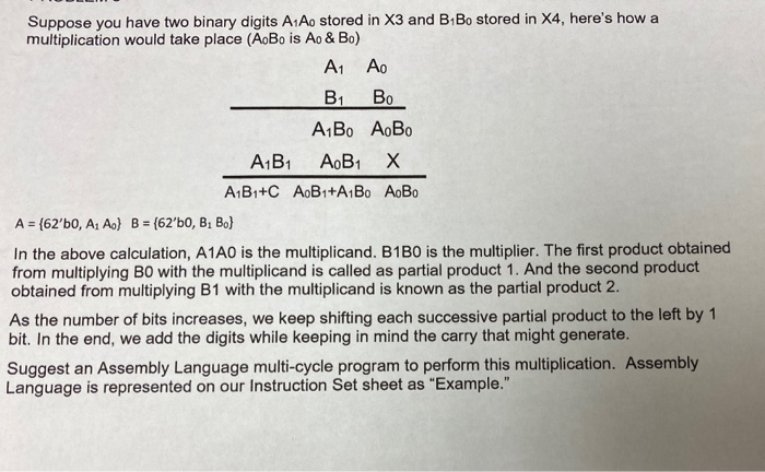 Solved Suppose you have two binary digits A1Ao stored in X3 | Chegg.com