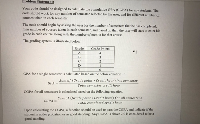 Solved Problem Statement: Your code should be designed to | Chegg.com