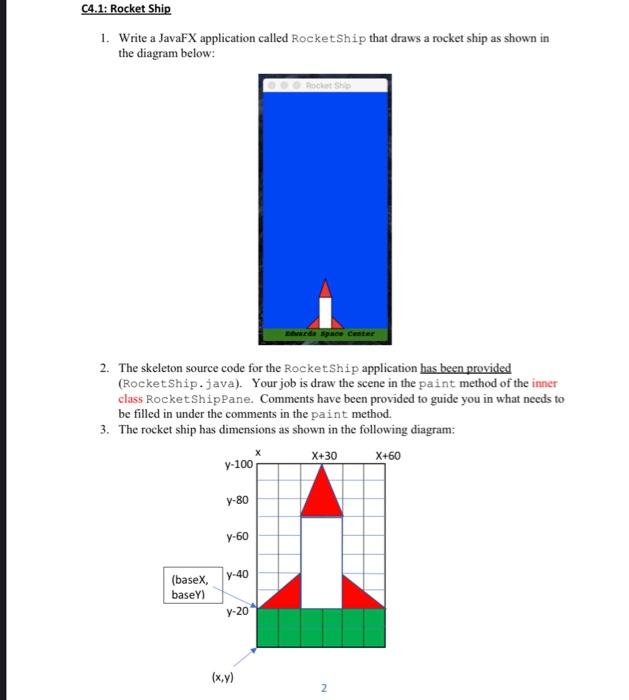 Solved Please provide code to build the rocket ship using | Chegg.com