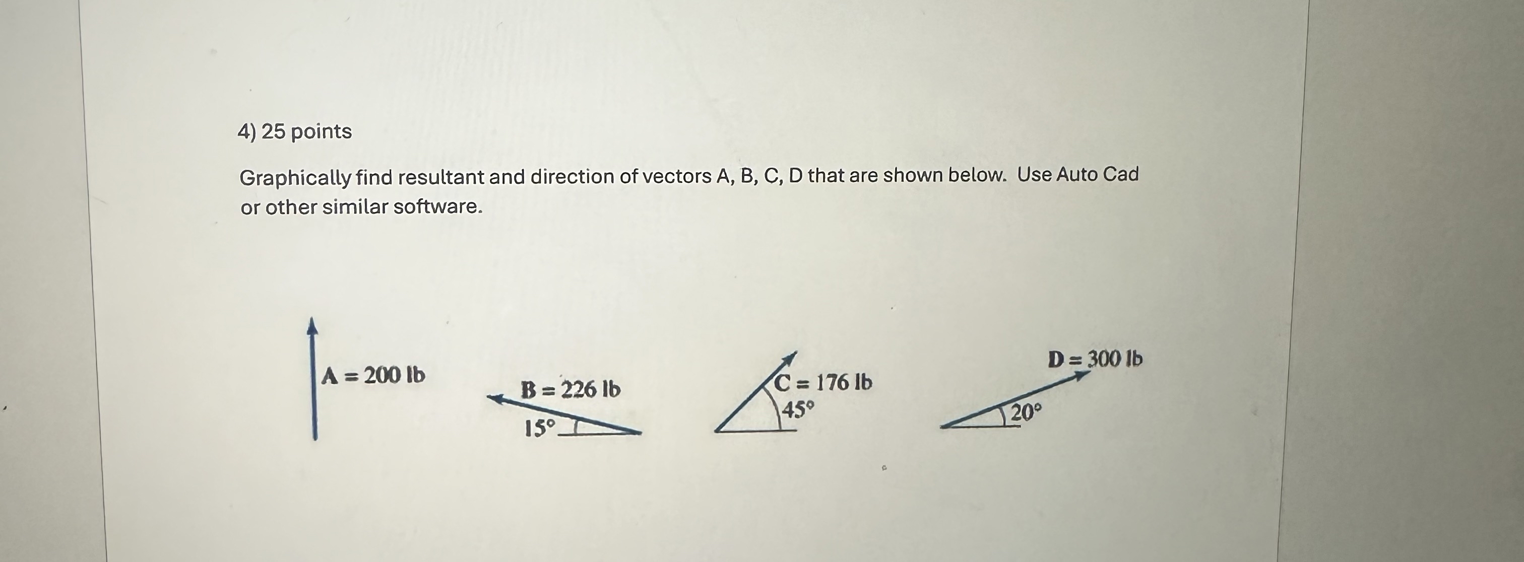 Solved Steps for 25 ﻿pointsGraphically find resultant and | Chegg.com