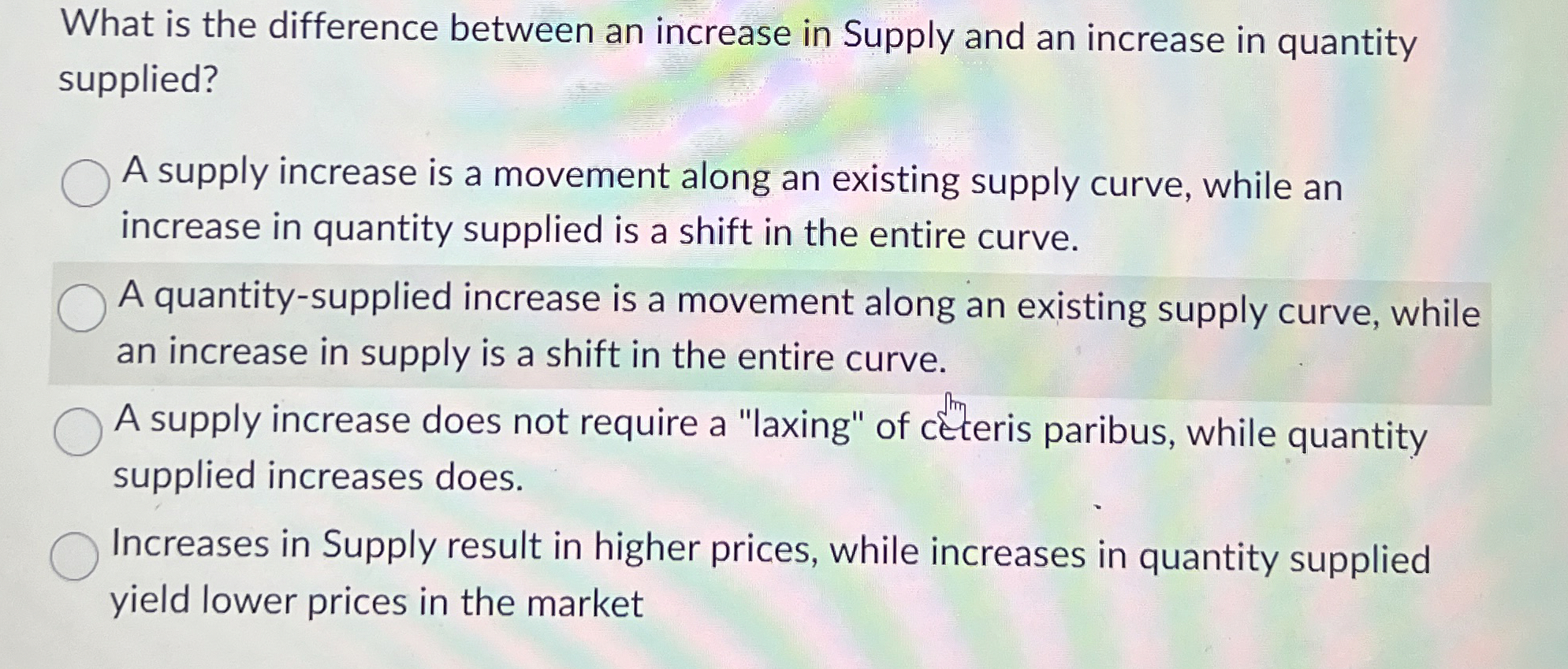 Solved What is the difference between an increase in Supply | Chegg.com
