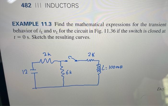 Solved EXAMPLE 11.3 Find the mathematical expressions for | Chegg.com